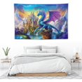 Dragon Tapestry Castle Wall Hanging Aesthetic Purple Blue Decoration ...