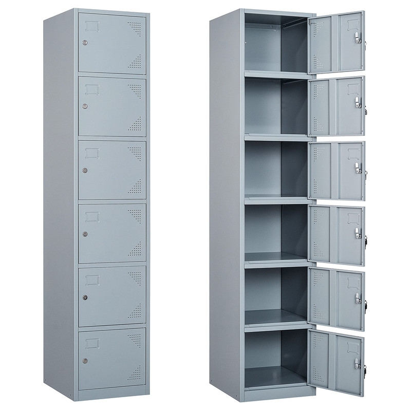 MIIIKO Office Storage Lockers for Employees, 71" Slim Metal Storage ...