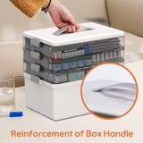 3 Layer Stackable storage bins with lid Portable Handled for Craft ...