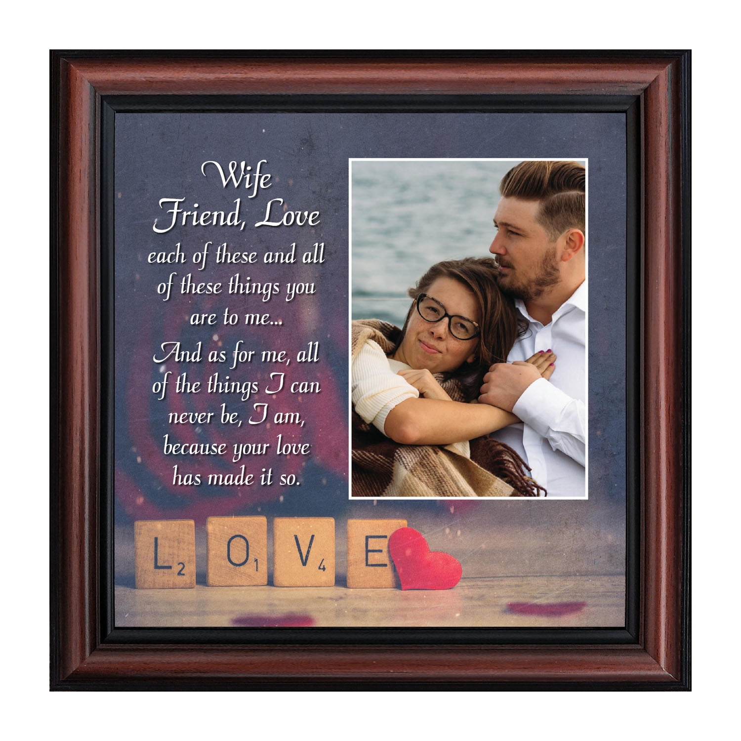 Best Friends Gift Romantic Frame I Love You Frame,Modern Coastal Wood ...
