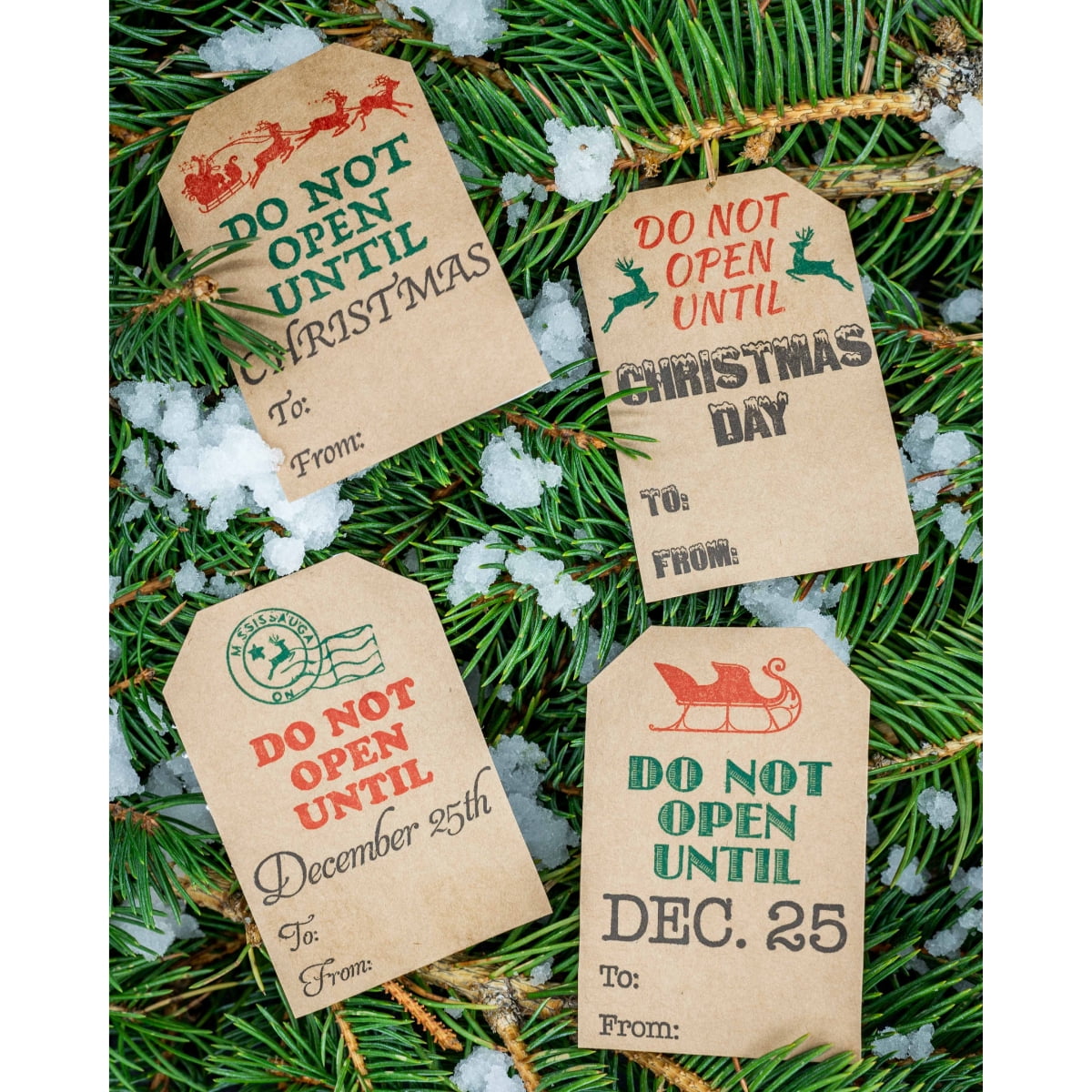 Do Not Open Until Christmas Adhesive Gift Tags | 2″ x 3″ - Qty 25 ...
