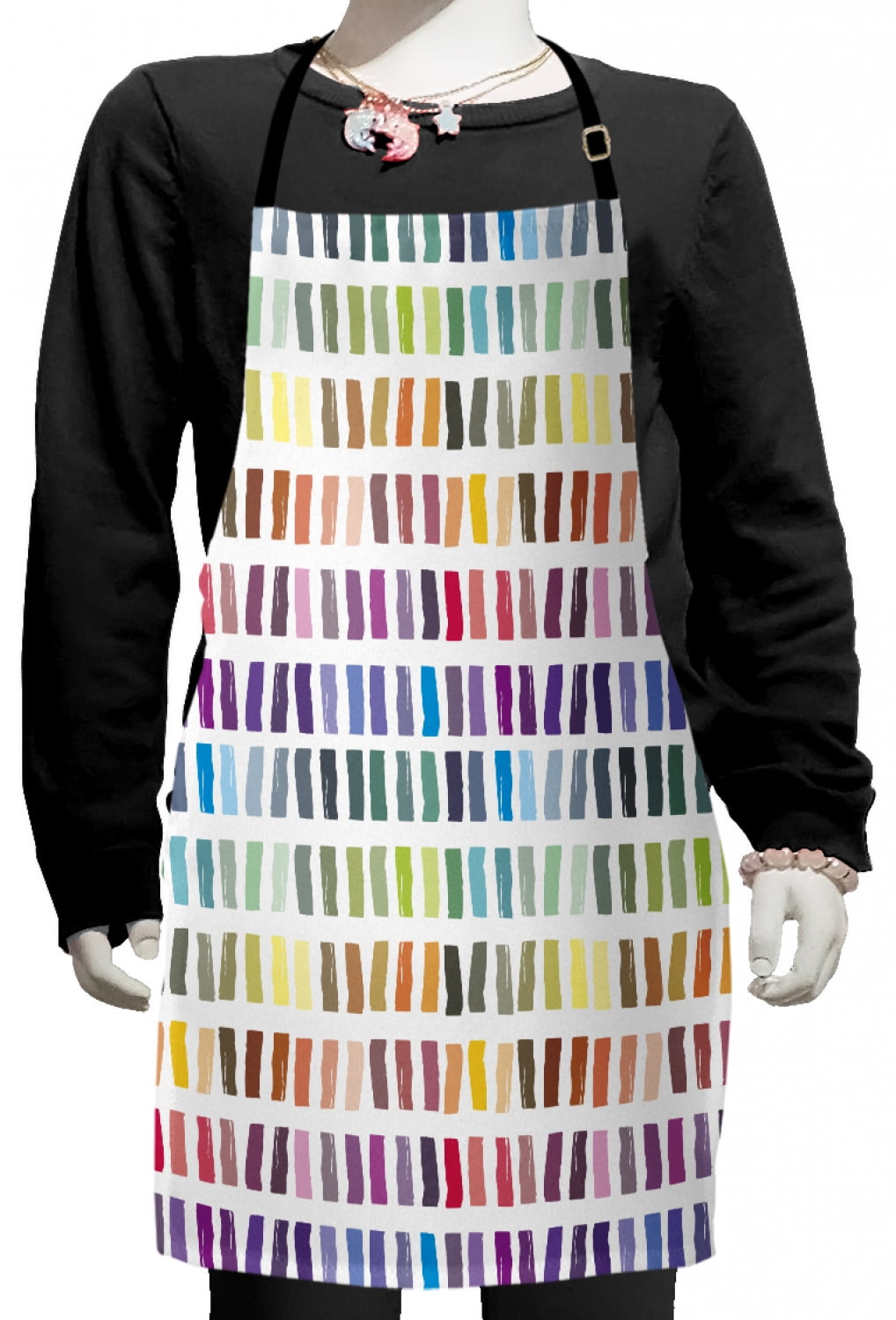 Abstract Kids Apron, Grungy Colorful Brush Stroked and Pencil Drawn ...