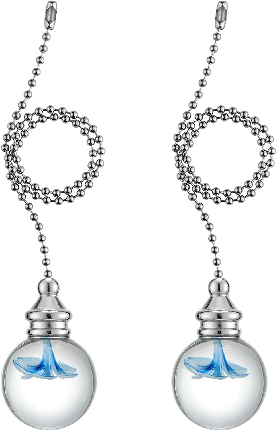 Crystal Pull Chain for Ceiling Fan and Light - 2Pcs,Decorative Blue ...