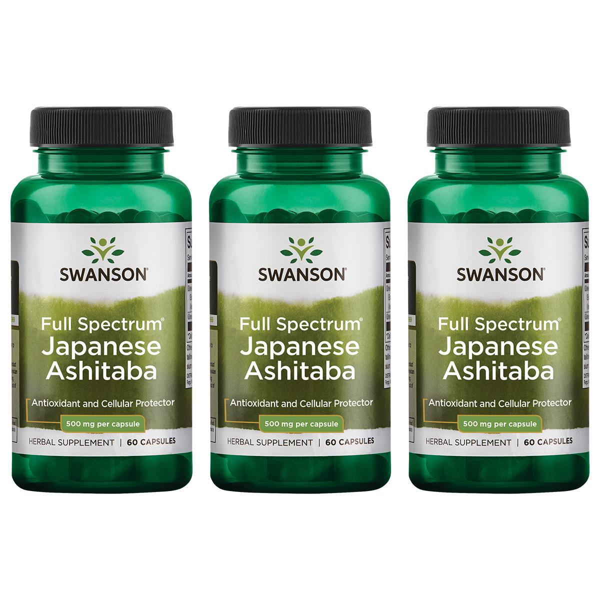 Swanson Full Spectrum Japanese Ashitaba 500 mg 60 Caps 3 Pack - Walmart.com