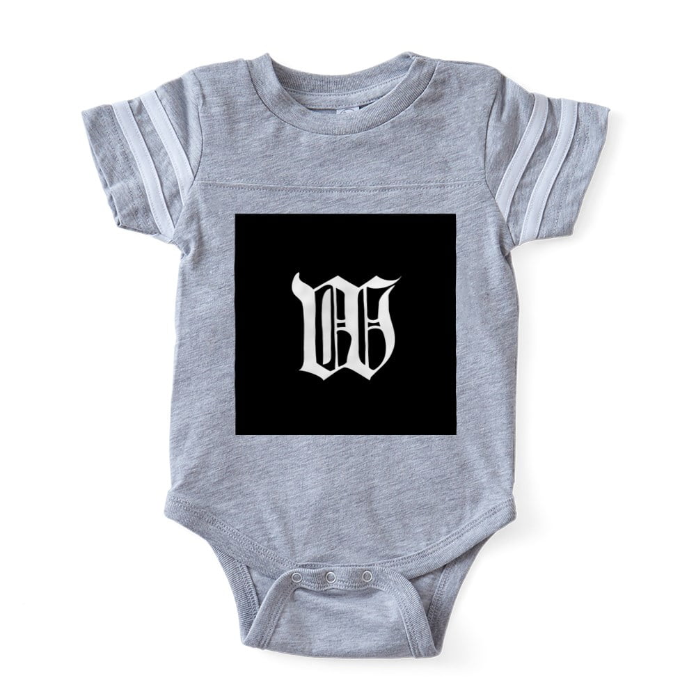 CafePress - Gothic Initial W - Cute Infant Baby Football Bodysuit ...