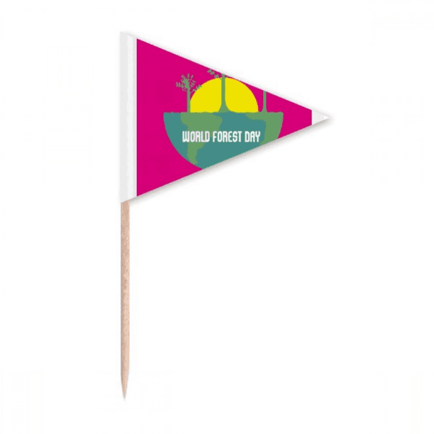 Memorial Anniversary Forest Environment Toothpick Triangle Cupcake ...