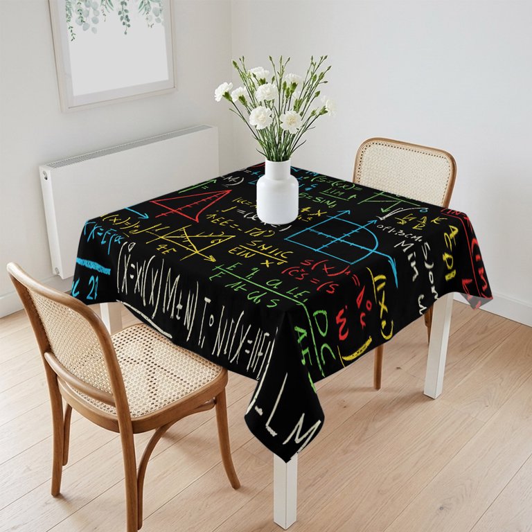 Square Waterproof Tablecloth 54x54in Mathematical Formulas Math Doodle ...
