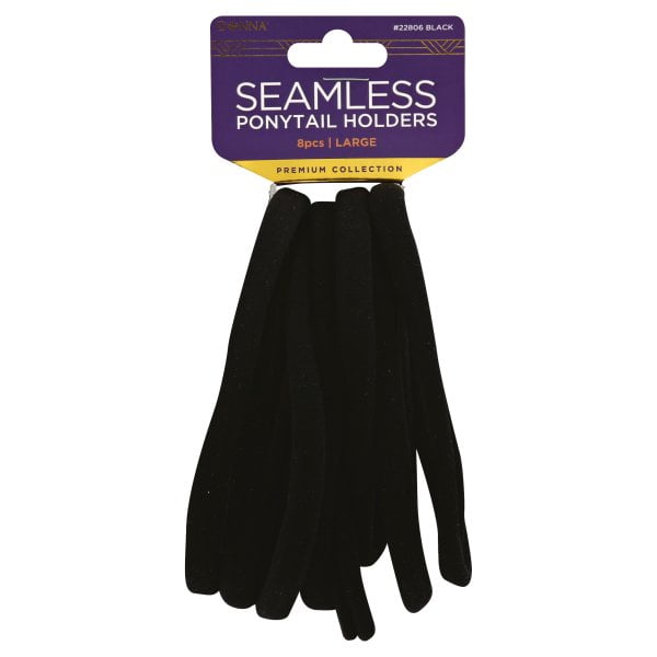Donna Premium Seamless Large Black Ponytail Holders, 8 Pcs - Walmart.com