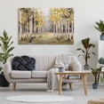 Stupell Industries Impressionist Birch Trees & Fall Leaves Canvas Wall ...