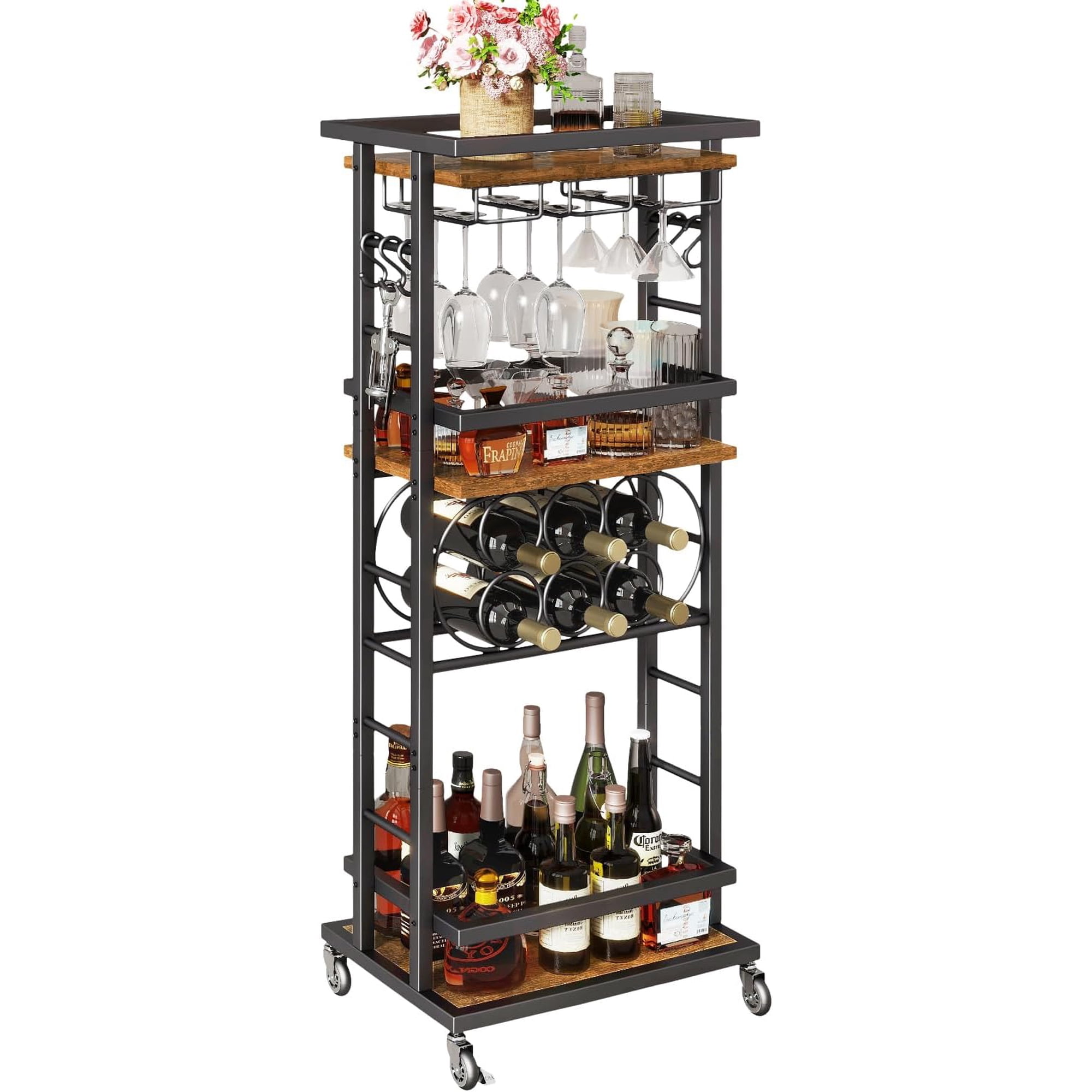 Click here for Yantong 4-Tier Liquor Cabinet With Wheels wine Rac... prices