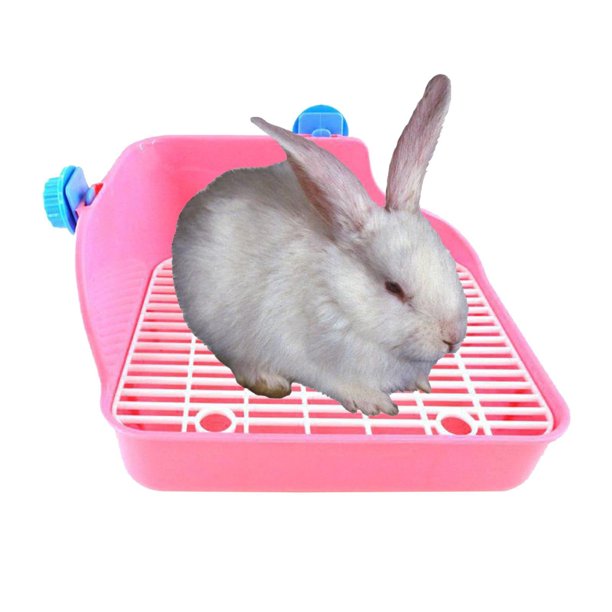 Pet Rabbit Corner Litter Box Cage Potty Trainer Rectangular Pet Pan ...