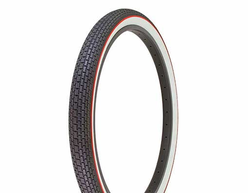 Bike Tire, Bicycle Tire Duro 26 x 2.125 Black/White Side Wall Red Line ...