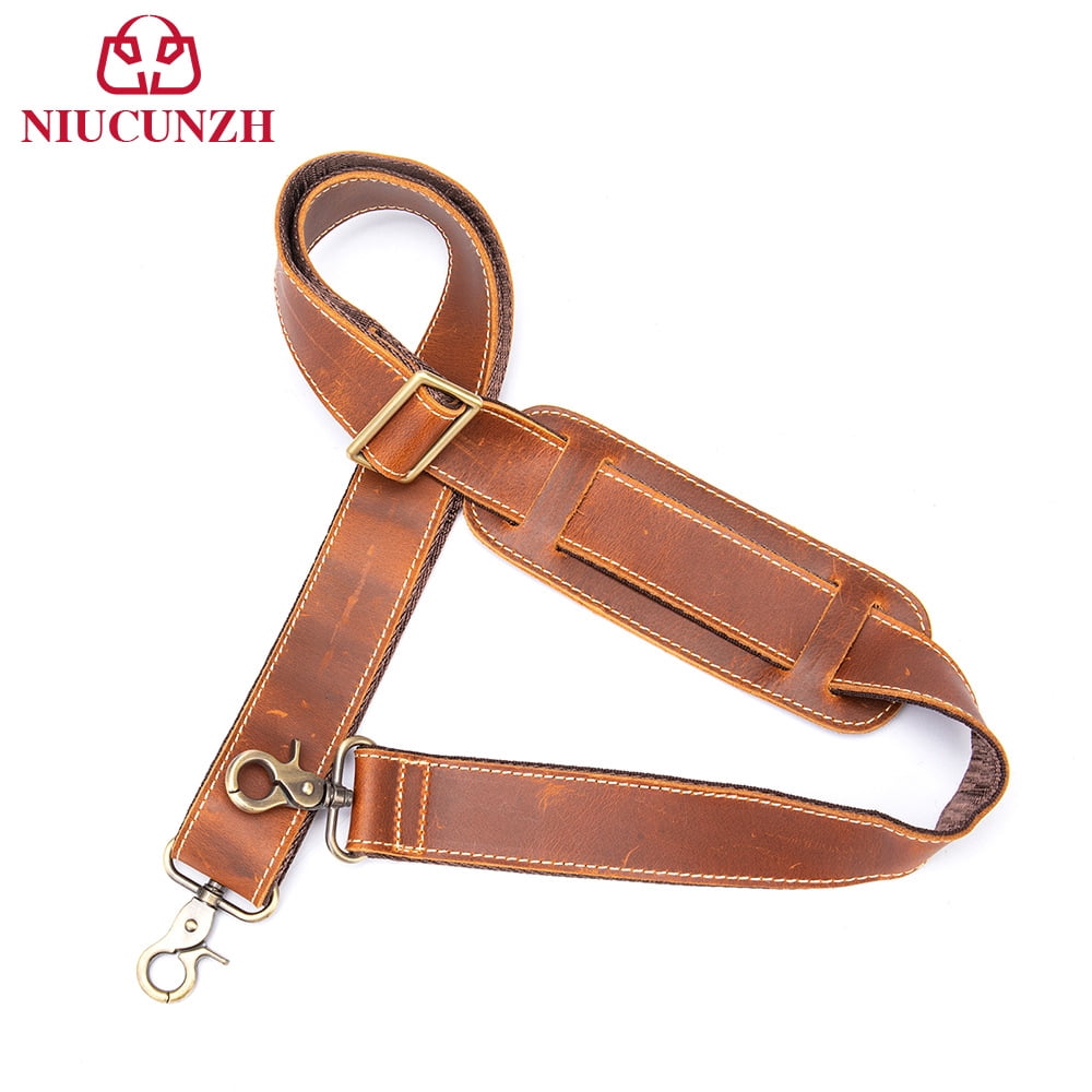 TEYJRY crazy horse leather retro shoulder strap, adjustable men's ...