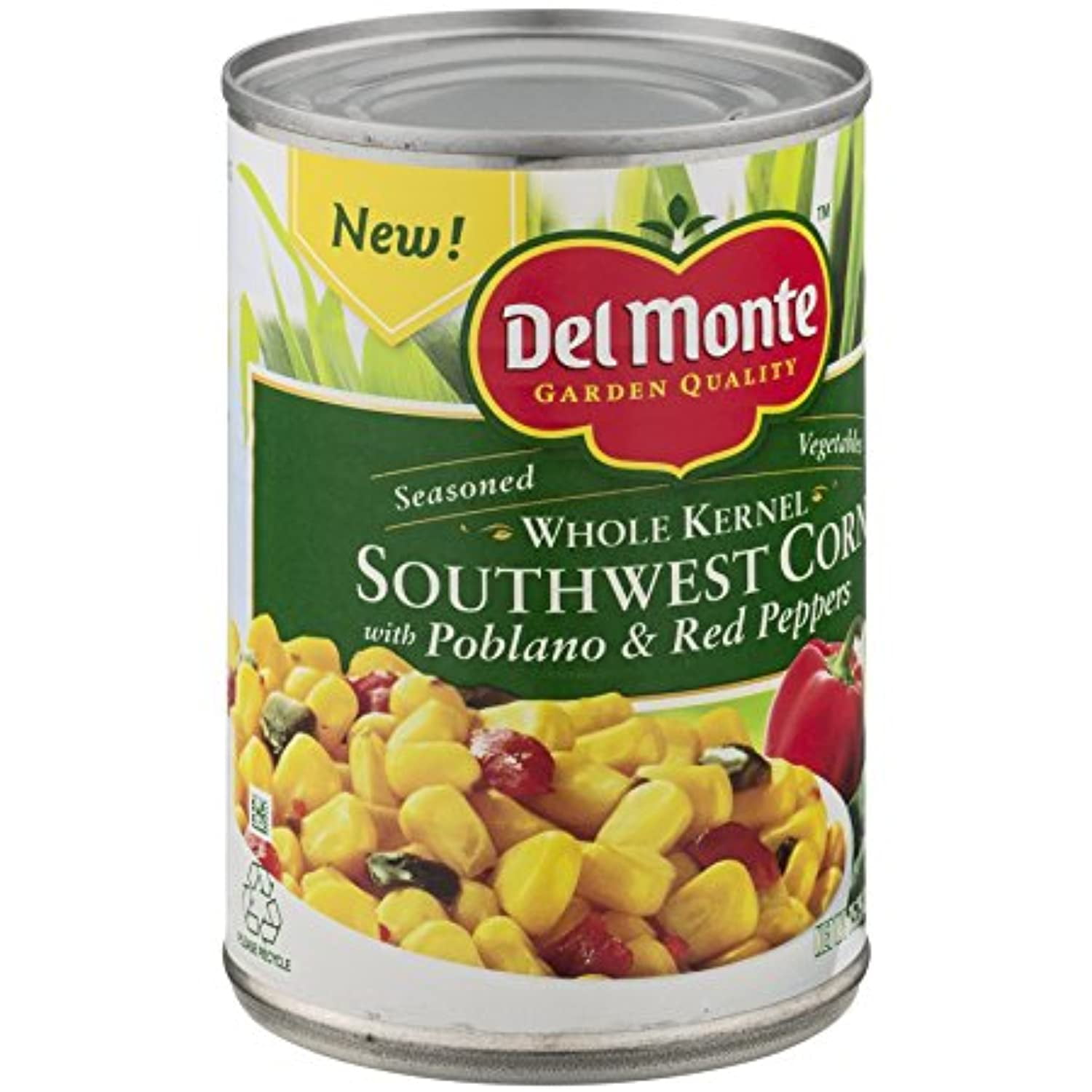Del Monte, Whole Kernel, Southwest Corn with Poblano & Red Peppers, 15 ...