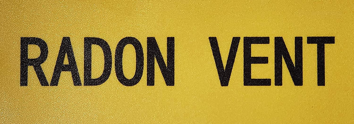 5 PCS - Pipe Marking- Radon Vent (Sticker,Yellow, 3X8)(ref-2022-4 ...