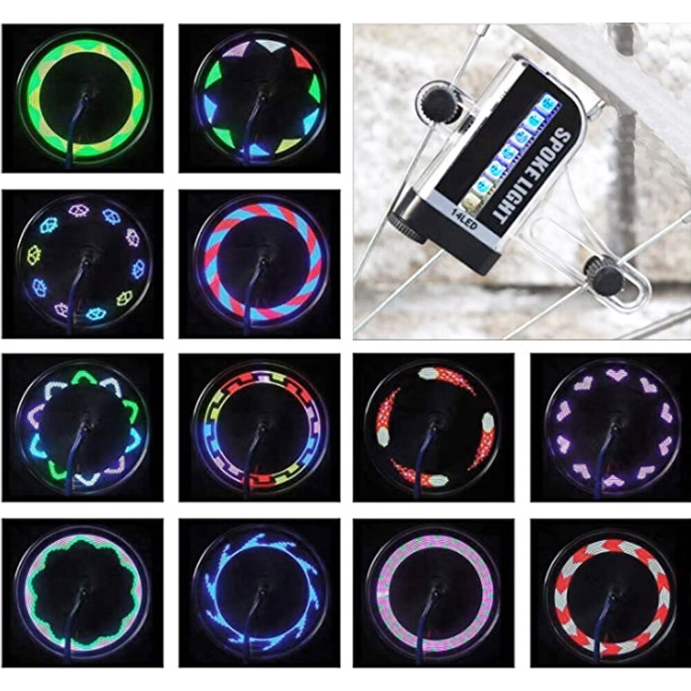 Mouind Bike Wheel Lights, LED Waterproof Bicycle Spoke Tire Light with ...