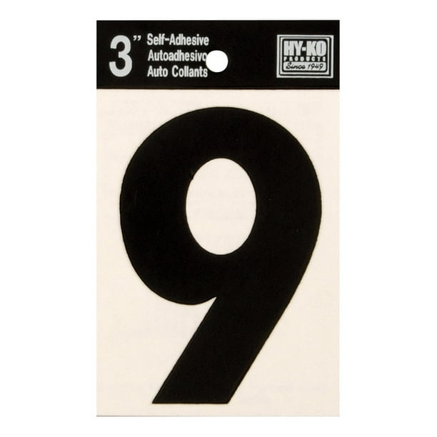 Hy-Ko 3" Vinyl Die-Cut Number 9 Boat Sticker, Black - Walmart.com ...