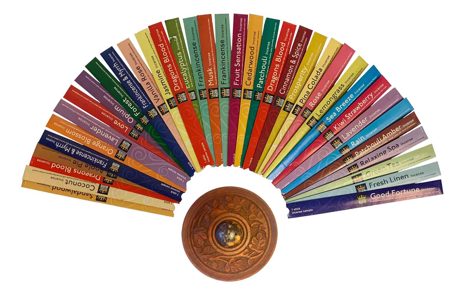 Incense King Collection Sampler 30 Fragrances Plus Incence Burner ...