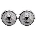 2 PCS 18 Inch Manual 360-Degree Tilt Adjustment Wall Mount Fan 3-Speed ...