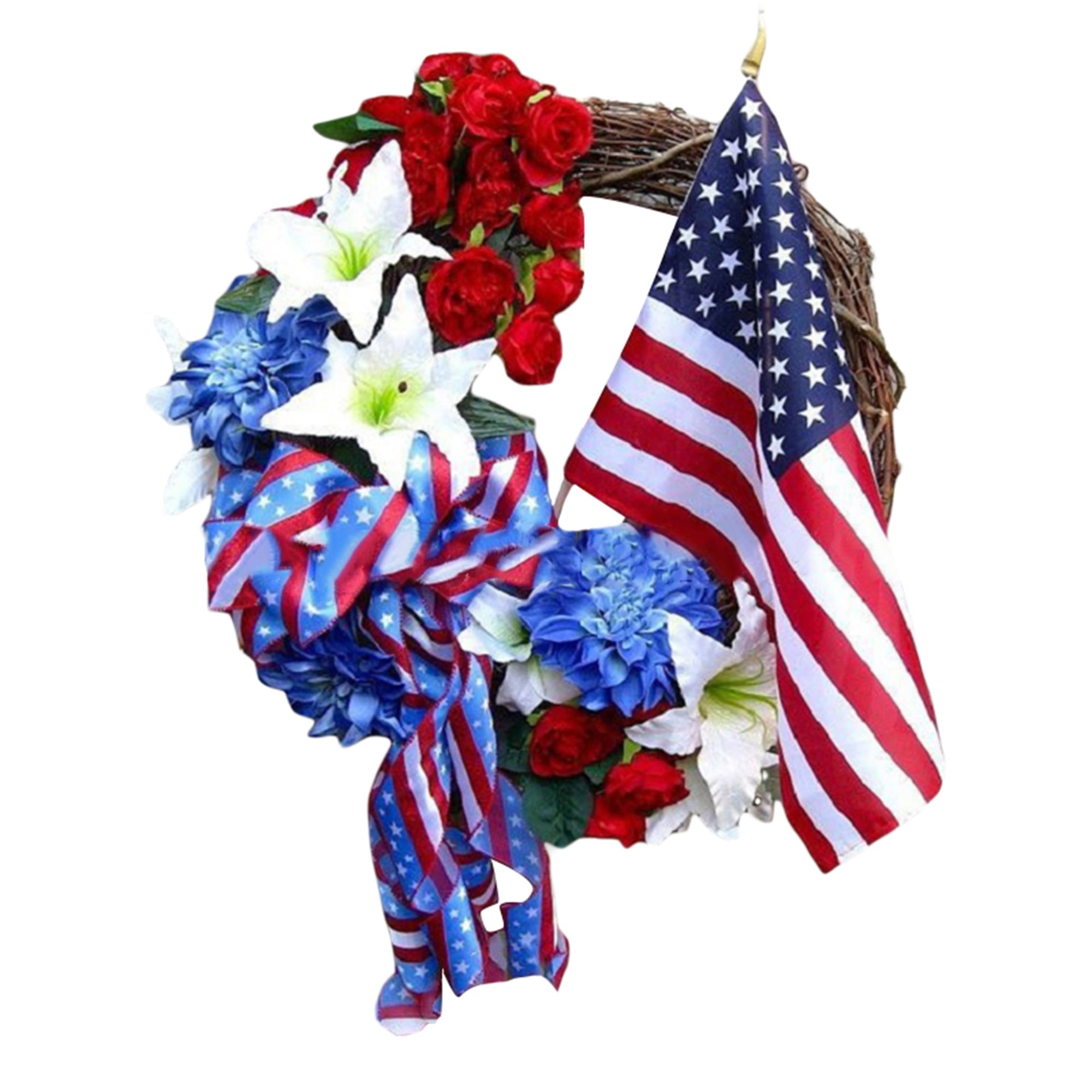 Sunisery Patriotic Wreaths For Front Door Independence Day Wreath For sunisery-patriotic-wreaths-for-front-door-independence-day-wreath-for