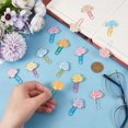 80Pcs Plastic Paper Clips Bookmark Marking Clips with Wood Rose Mixed ...
