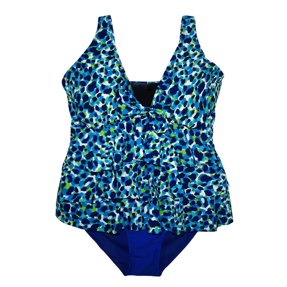 Simply Fit - Simply Fit Women's Plus Size Tankini Bikini Swimsuit Set ...