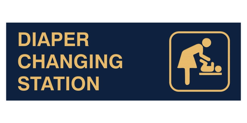Basic Diaper Changing Station Door Sign - Blue / Gold - Large - Walmart.com