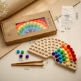 Wooden Peg Board Beads Game Color Sorting Toys Counting Matching Game ...