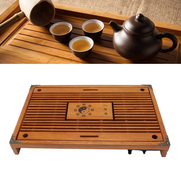 Gongfu Tea Tray Table Box, Wood Tea Serving Tray With Water Storage ...