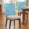 Blue Swirling Lines Chair Back Covers Set of 8 Curves Waves Modern ...