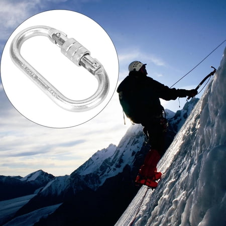 Fdit 25KN Silver Alloy Steel Outdoor Safety Lock O-shaped Buckle Rock ...