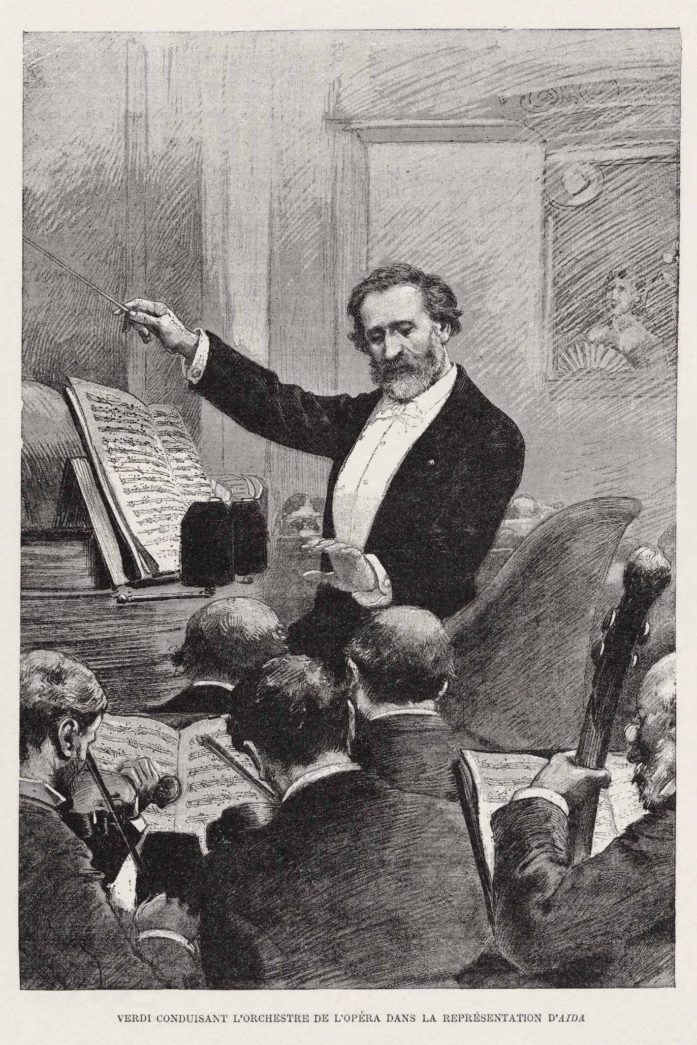 24x36 gallery poster, Giuseppe Verdi conducting the Paris Opera ...