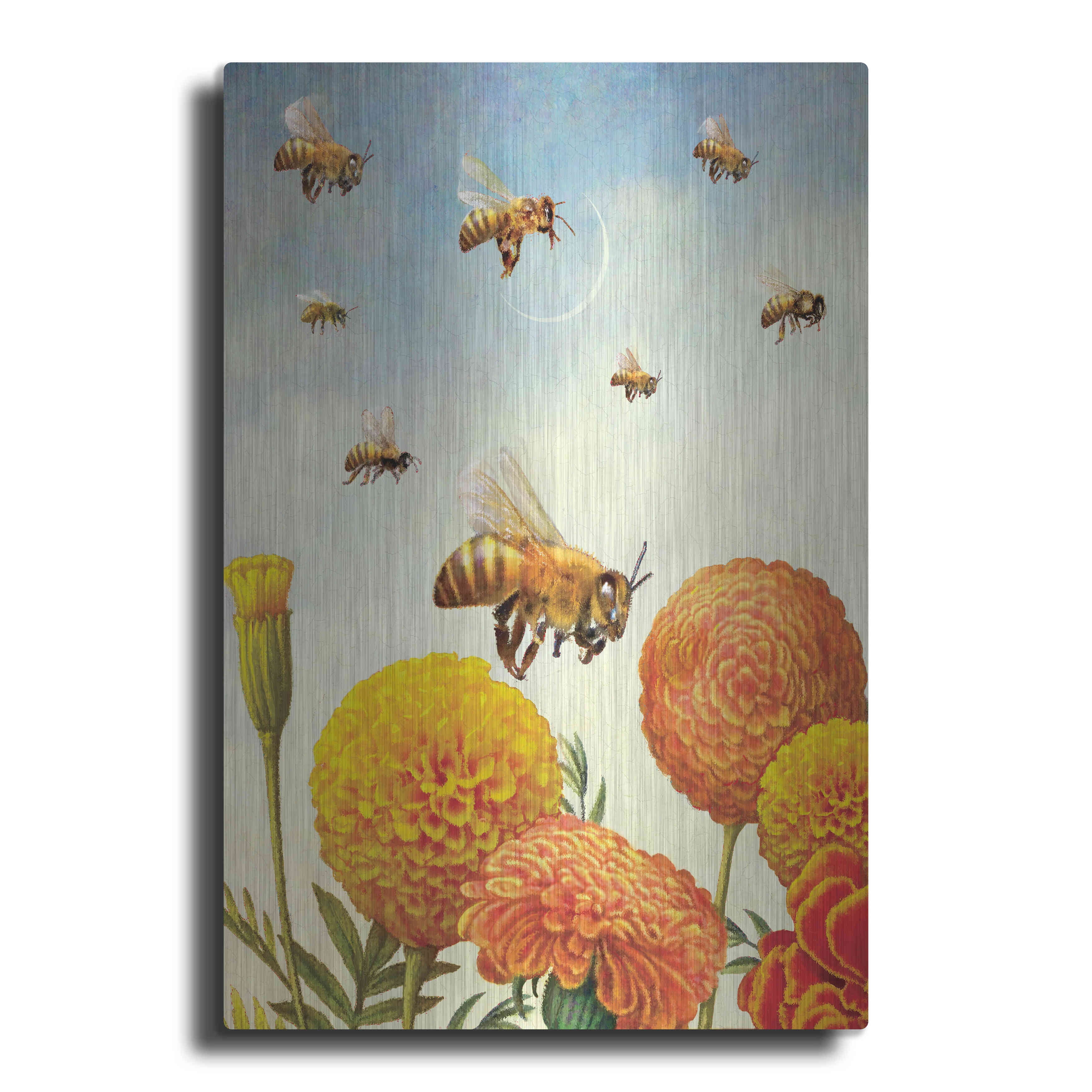 Luxe Metal Art '8 Of Fire Bees' by Dan Craig, Metal Wall Art, 12"x16 ...