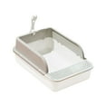 Semi-Enclosed High-Sided Cat Litter Box with Removable Cover & Splash ...