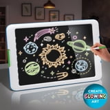Discovery Kids Neon Glow Drawing Easel w/Color Markers, Built-in ...
