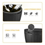 Dextrus Round Deck Box for Patio Furniture, Easy Assembly -Black ...