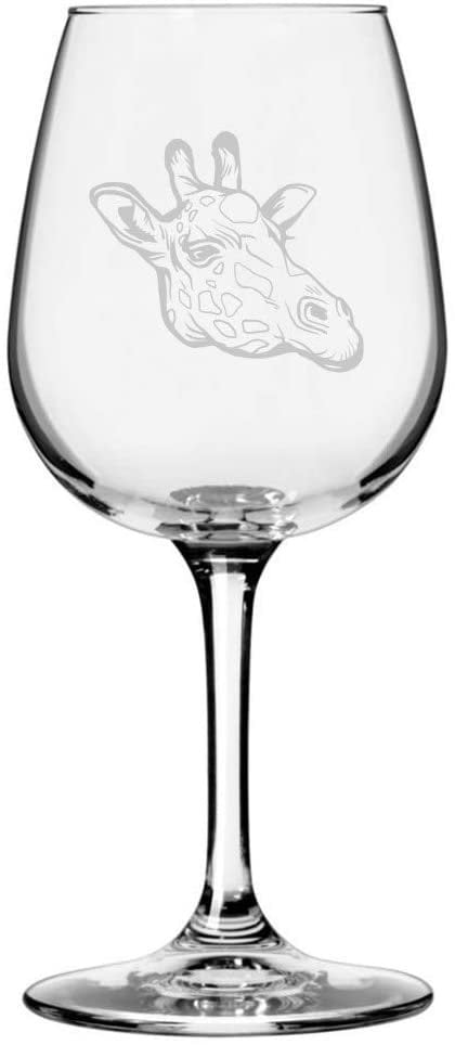 Giraffe Face Zoo Animal Themed Etched All Purpose 12.75oz Libbey Wine ...