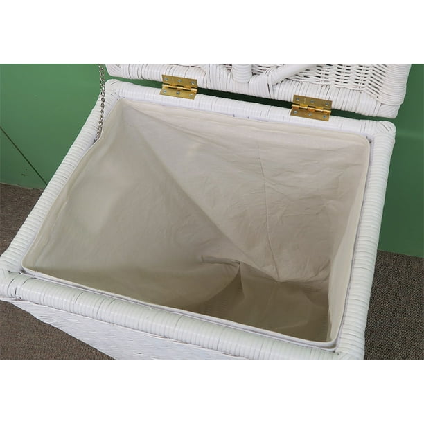 Large Wicker Hamper with Removable Cloth Lining, All Natural Rattan ...