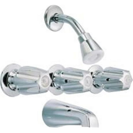 Proplus 114135 Proplus Tub And Shower Faucet Chrome With Chrome Handles ...