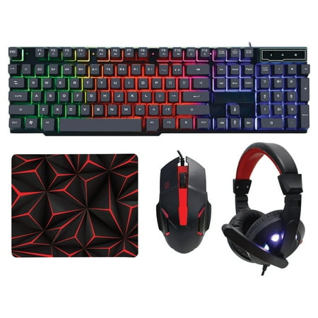 Naxa NG-5001 4-in-1 Professional Gaming Combo with Keyboard, Mouse ...