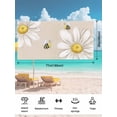 Beach Towel-Summer White Daisy Floral on Linen Microfiber Absorbent ...