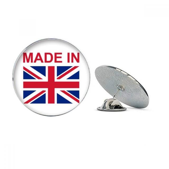United Kingdom Country Love Round Metal Tack Hat Pin Brooch
