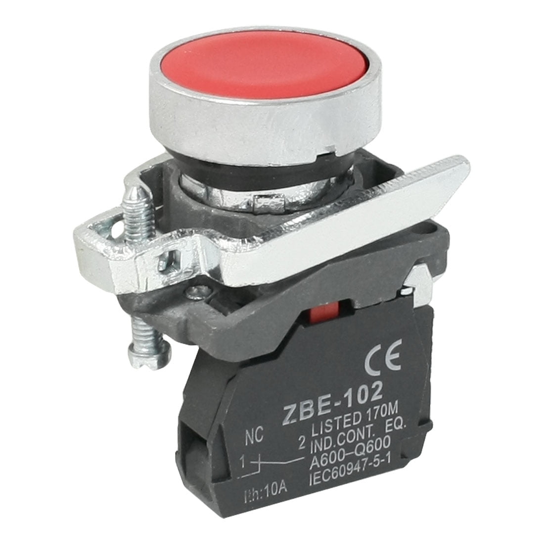 Red Cap 1NC 2-Terminal Button Switch 6A AC 240V ZBE-102 SPST | Walmart ...