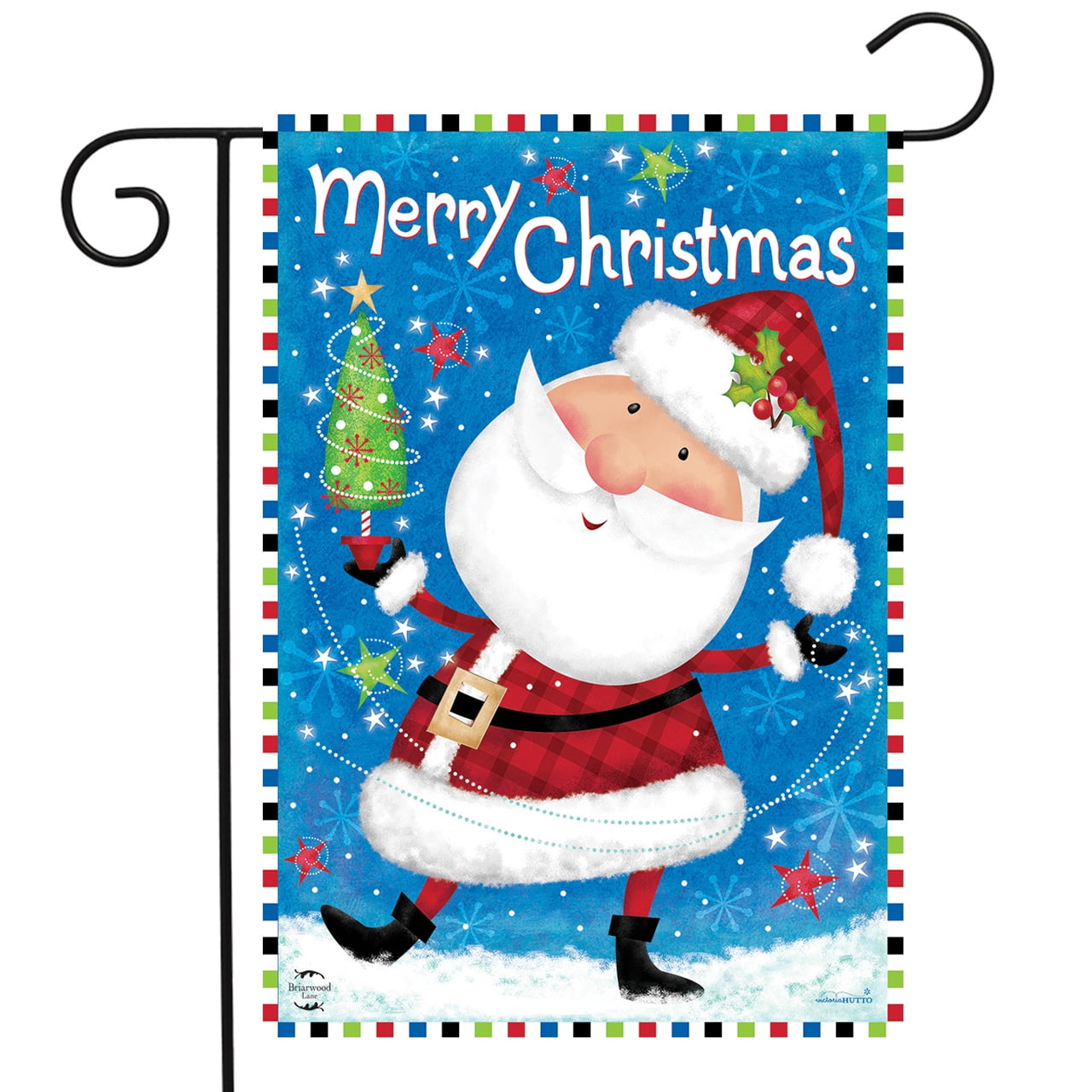 Ready For Christmas Garden Flag Santa Claus Primitive 12.5" x 18 ...