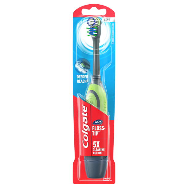 Colgate Total Advanced Floss-Tip Battery Powered Toothbrush, Soft ...