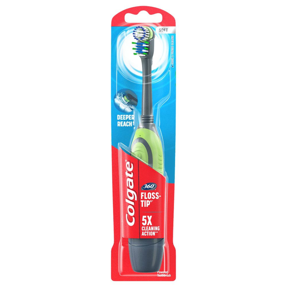 Colgate Total Advanced Floss-Tip Battery Powered Toothbrush, Soft ...