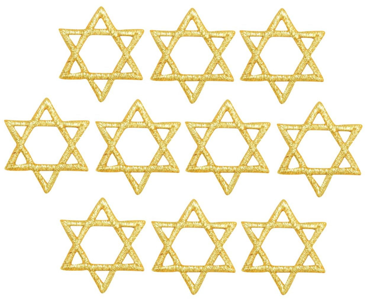(Set of 10 Pieces) Large 2" - Metallic Gold - Hanukkah - Jewish Star of ...