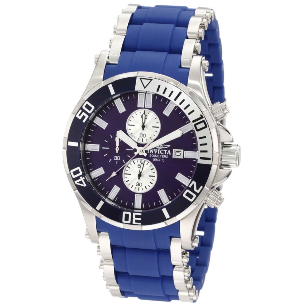 Invicta Men's 1477 Sea Spider Blue Dial Blue Rubber Bracelet ...