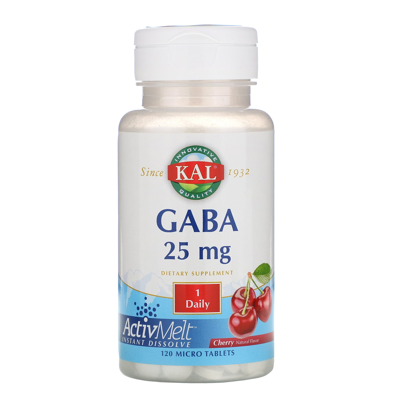 KAL GABA, Cherry, 25 mg , 120 Micro Tablets - Walmart.com