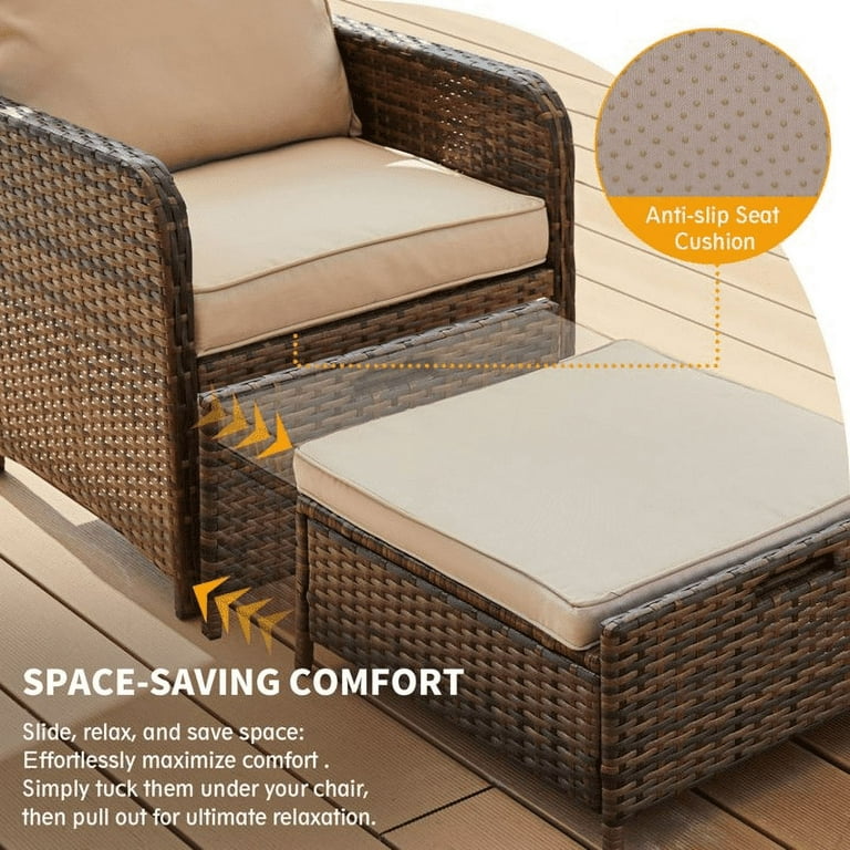 Chair with ottoman that slides underneath store